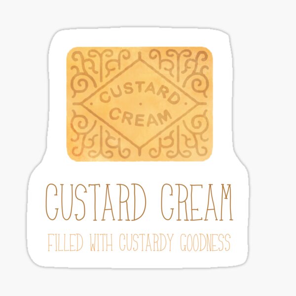 "Custard Cream biscuit, British Biscuit, Tea time" Sticker for Sale by ...