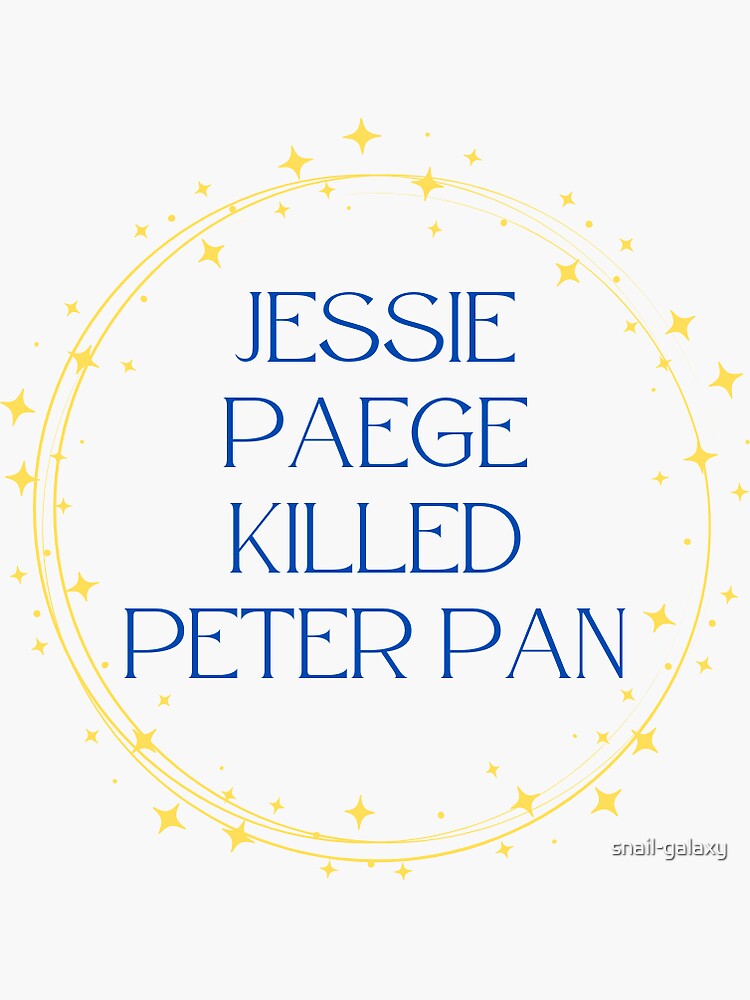 "jessie paege killed peter pan (fan art)" Sticker for Sale by snail ...
