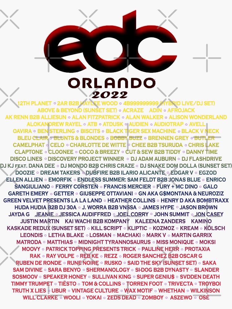 "EDC Orlando 2022" Sticker for Sale by Festmerch | Redbubble