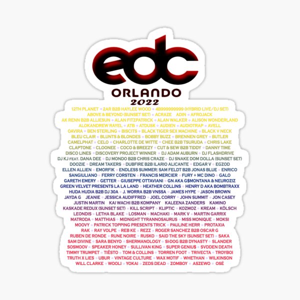"EDC Orlando 2022" Sticker for Sale by Festmerch | Redbubble
