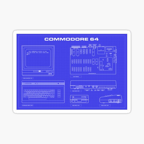 "Commodore 64 (Light Blue Version)" Sticker for Sale by BGALAXY | Redbubble