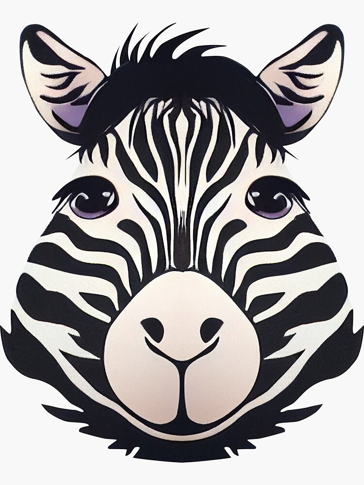 "Chubby Zebra head" Sticker for Sale by CutePlanetEarth | Redbubble