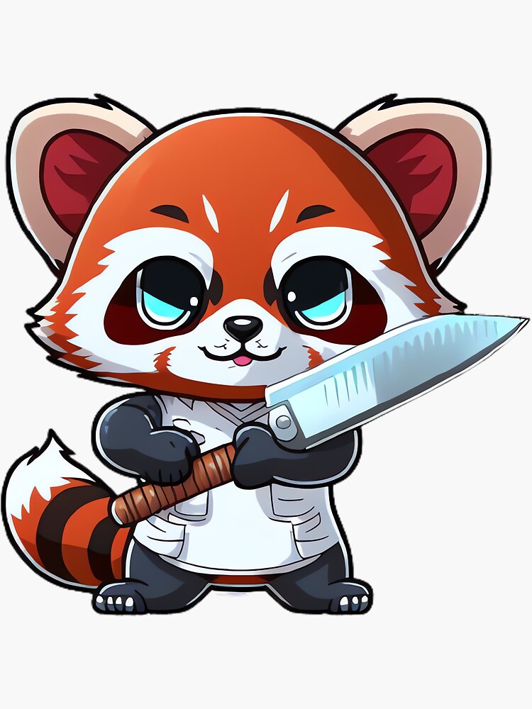 " Red panda with sharp knife" Sticker for Sale by Sticker-Revolt ...