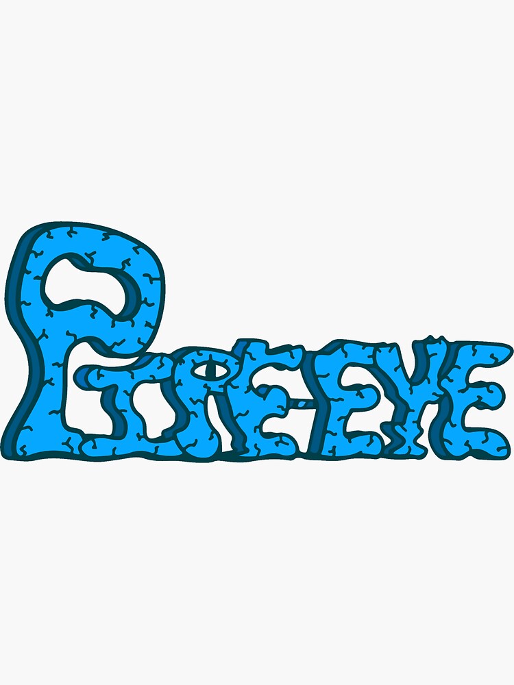 "Pipe-eye Wordmark (Blue)" Sticker for Sale by levihutch | Redbubble