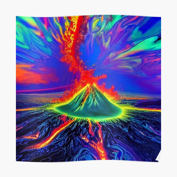 "Psychedelic volcano " Poster for Sale by dwhowe | Redbubble
