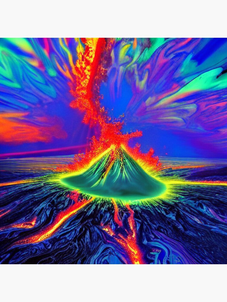 "Psychedelic volcano " Sticker for Sale by dwhowe | Redbubble