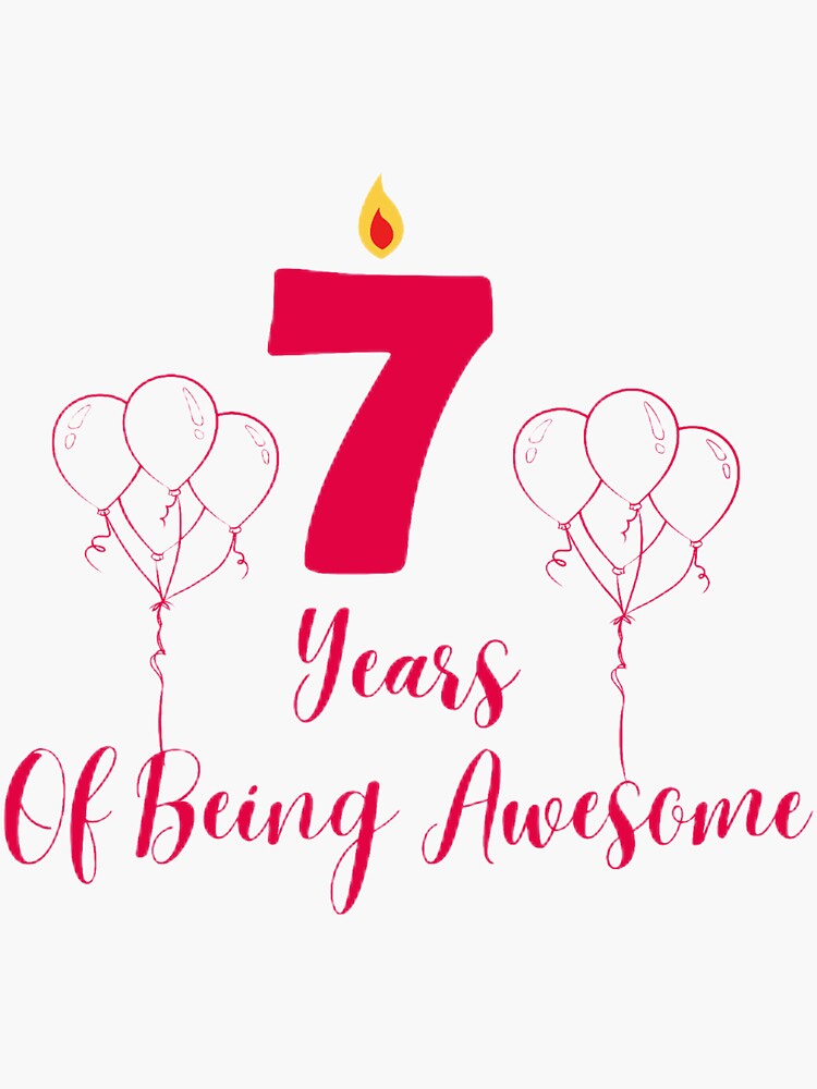 "Kids 7 Years Of Being Awesome Tie Dye Hearts 7th Birthday Girl T ...