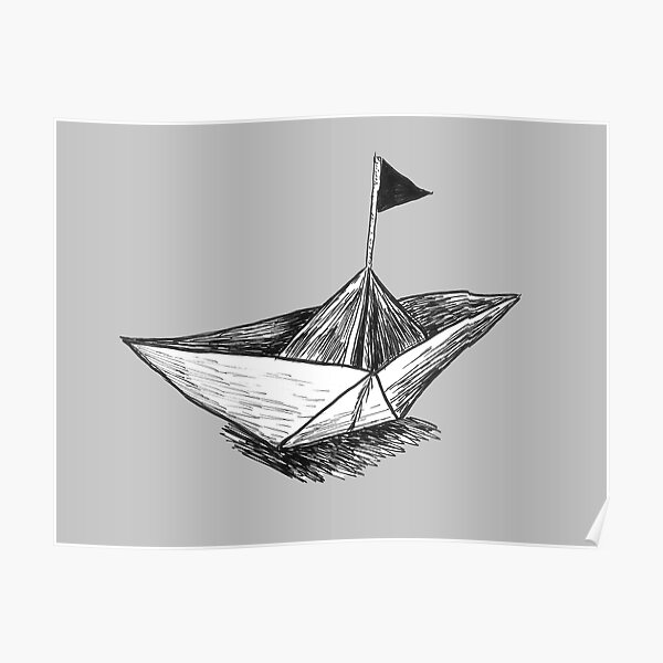 "Paper boat" Poster for Sale by Yulia-mozes | Redbubble