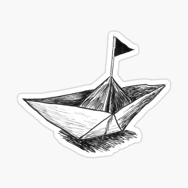 "Paper boat" Sticker for Sale by Yulia-mozes | Redbubble