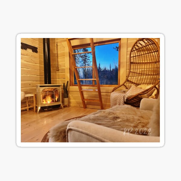 "Cozy Cabin" Sticker for Sale by KelCatRo | Redbubble