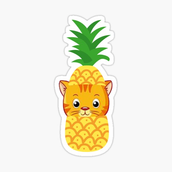 "Anatomy Of A Pineapple A Cat " Sticker for Sale by XAMOSA | Redbubble