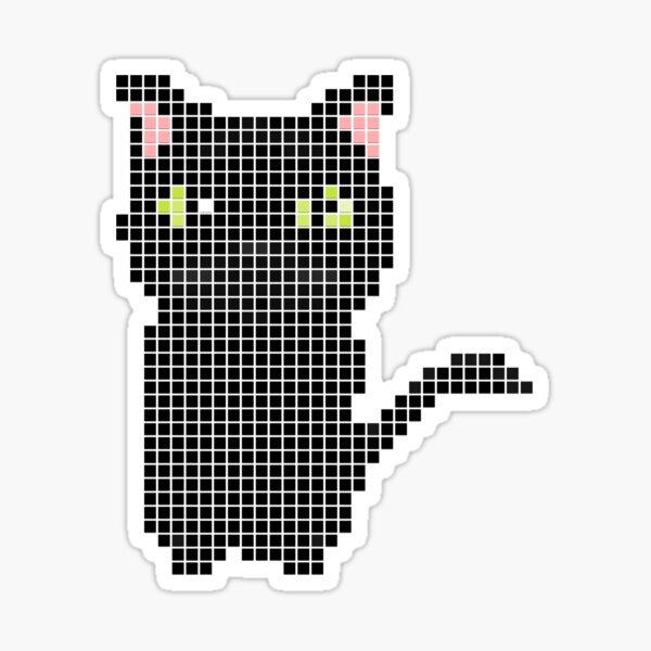 "Cat Lover Pixel Art" Sticker for Sale by Pixel4Art | Redbubble