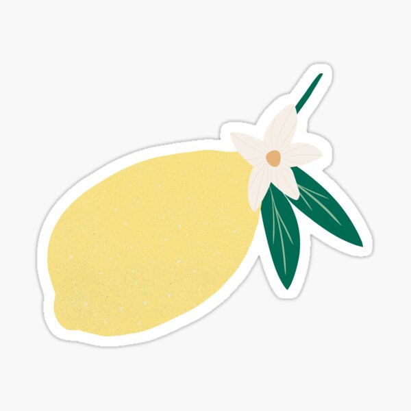 "Lemon with flower with a peachy background " Sticker for Sale by Malva ...