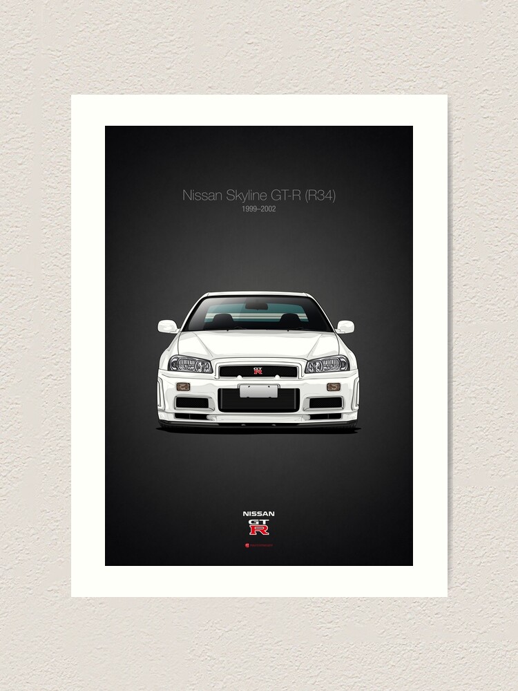 "Nissan Skyline GT-R (R34)" Art Print for Sale by m-arts | Redbubble