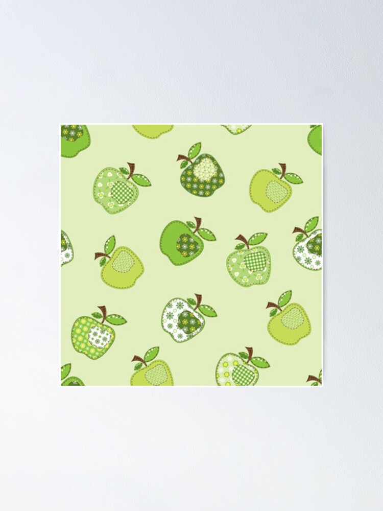 "Fruits Apple Green Apple" Poster for Sale by LadyBirdsLK | Redbubble
