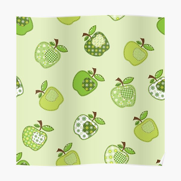 "Fruits Apple Green Apple" Poster for Sale by LadyBirdsLK | Redbubble