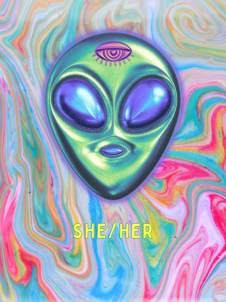 "She/Her Inclusive Alien" Sticker for Sale by NordicBerry | Redbubble