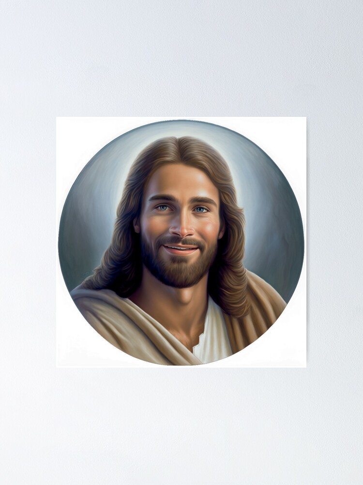 "Portrait of Smile Jesus Christ" Poster for Sale by La-Paqui | Redbubble