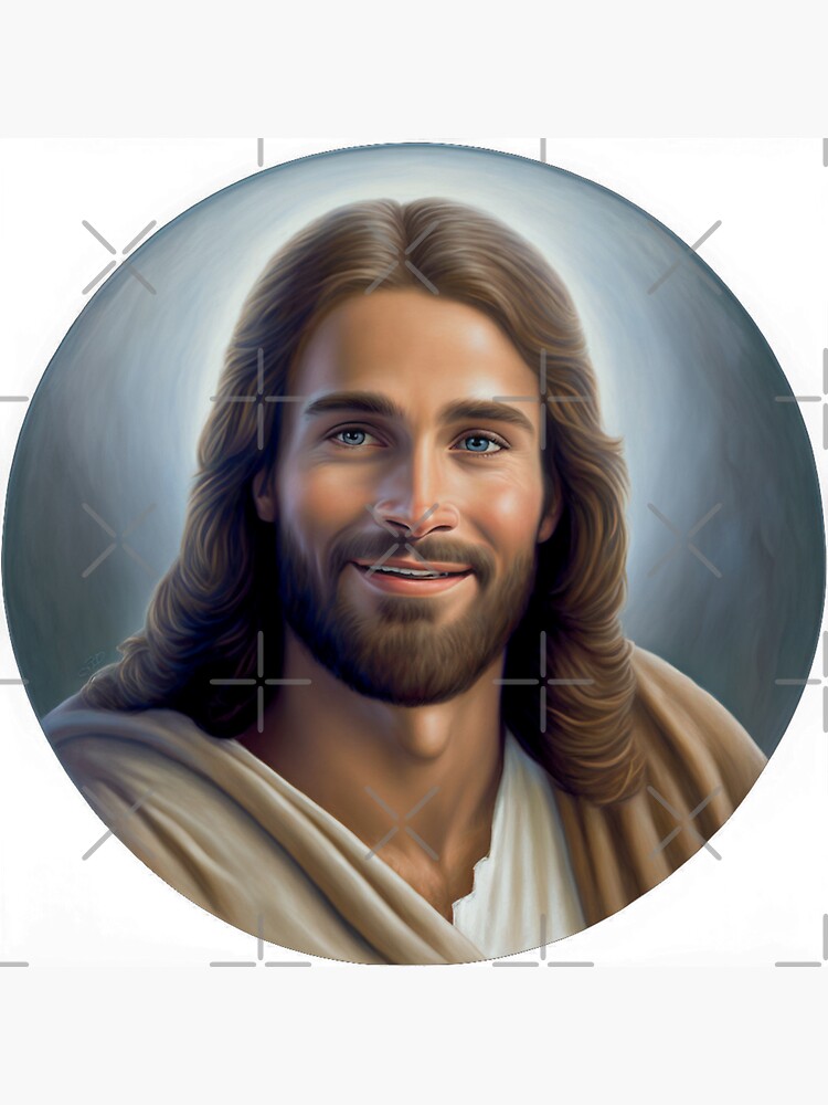"Portrait of Smile Jesus Christ" Sticker for Sale by La-Paqui | Redbubble