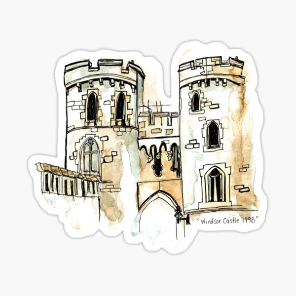 "Windsor Castle Watercolor " Sticker for Sale by SecondStarMagic ...