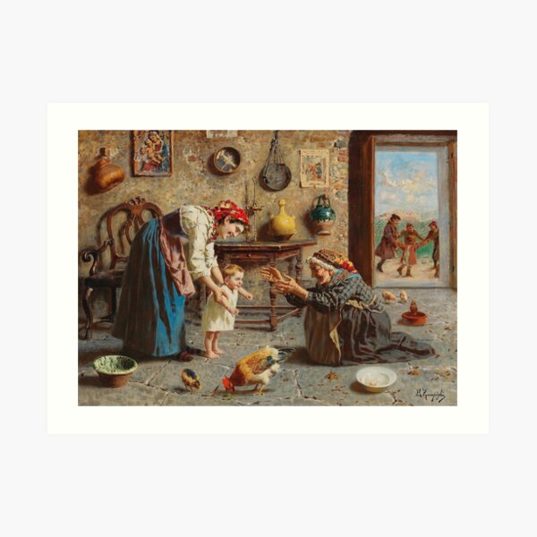 "First Steps | Eduardo Eugenio Zampighi | 1940 Italian Family Art" Art ...