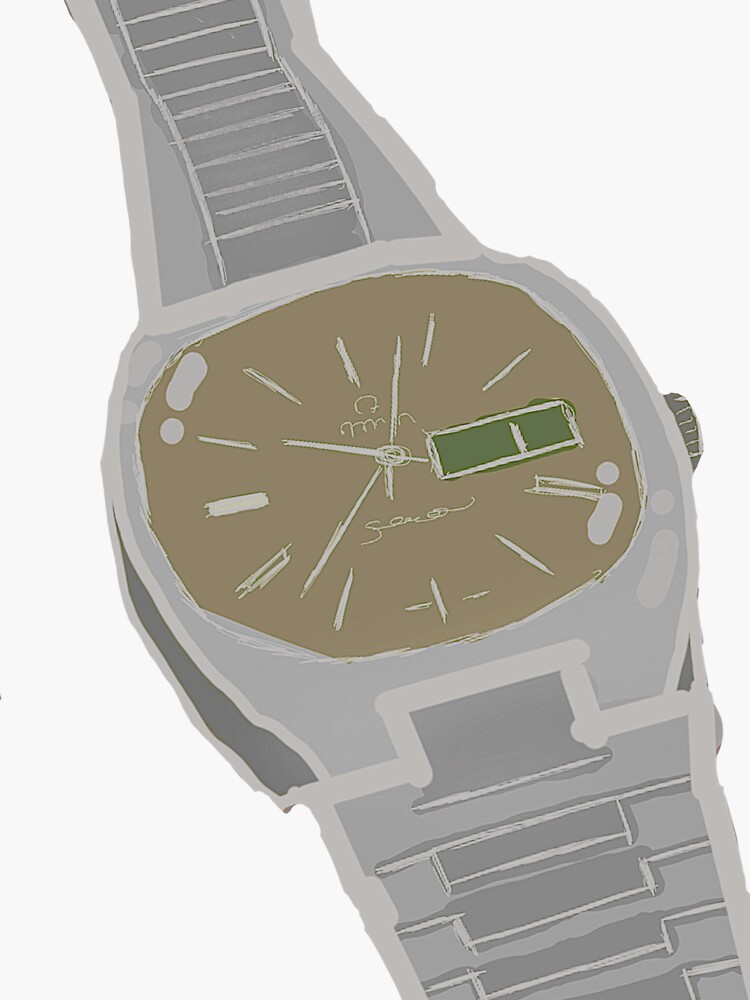 "1970s classic vintage Swiss watch" Sticker for Sale by GourmetClothing ...
