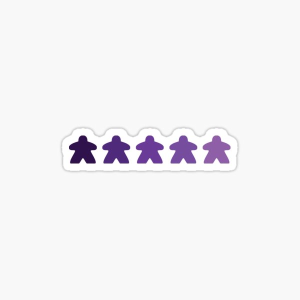 "Purple meeples of boardgames" Sticker for Sale by woodvine | Redbubble