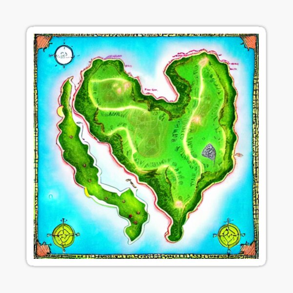 "Heart: Fantasy Heart Map" Sticker for Sale by EBotto1 | Redbubble