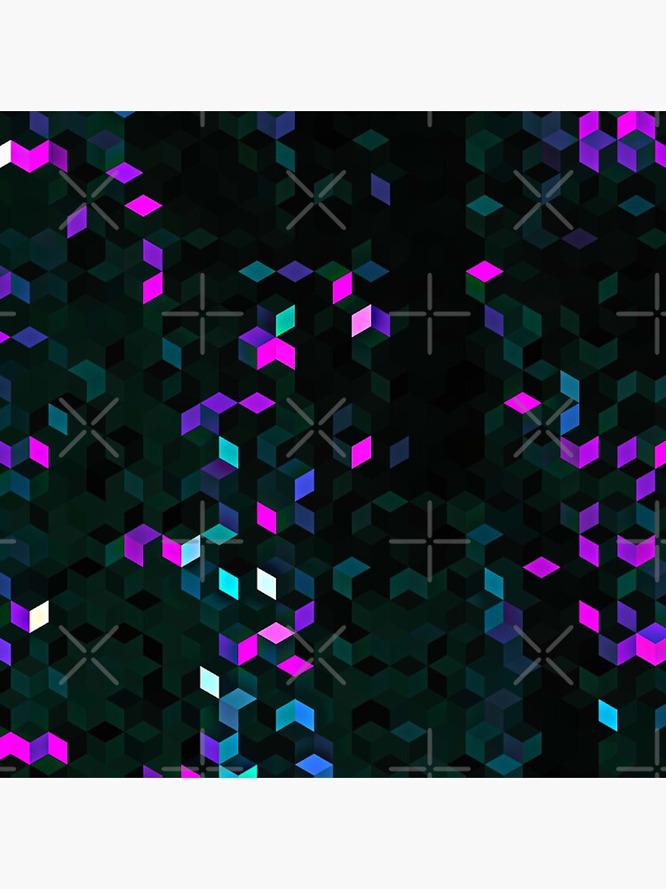 "Dark Green & Violet Minecraft Pixels | StokedUpArt" Sticker for Sale ...