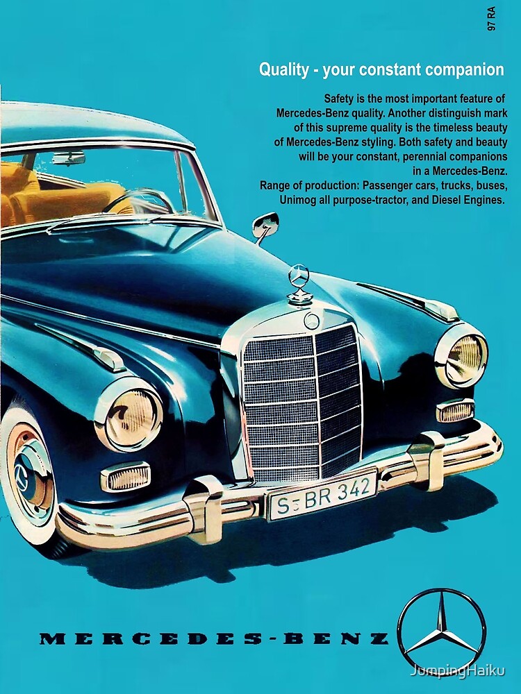 "Blue Mercedes-Benz 300 Vintage Ad from the 1950s" Poster for Sale by ...