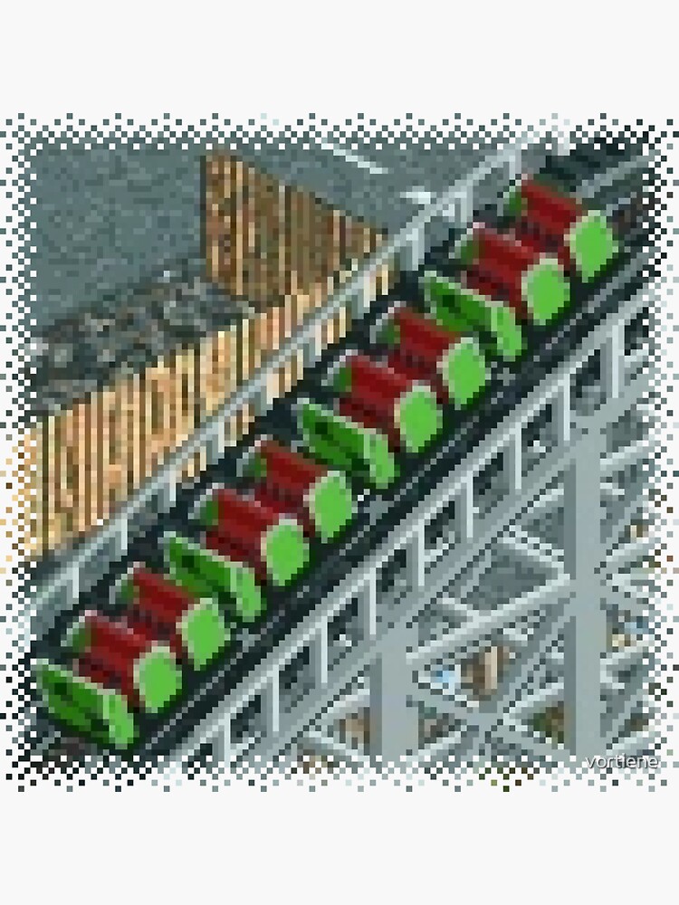 "RollerCoaster Tycoon RCT 1 - Wooden Roller Coaster (Reversed)" Sticker ...