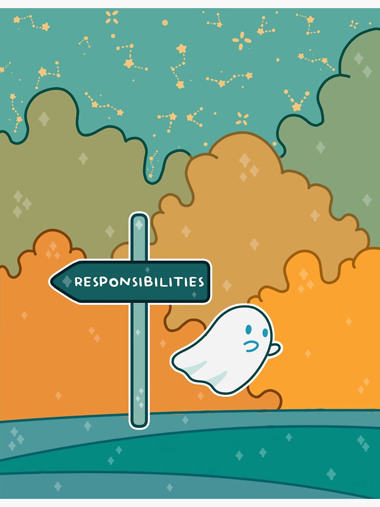 "A ghost escaping his responsibilities" Sticker for Sale by Inkcapella ...