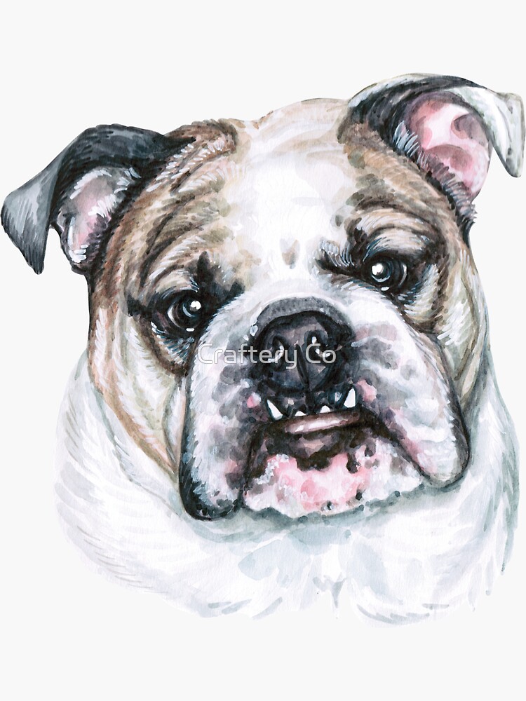 "English Bulldog - Dog Sticker" Sticker for Sale by sanahuynh | Redbubble