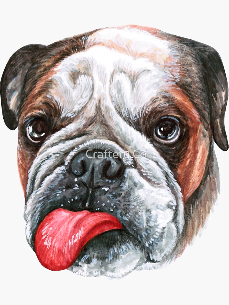 " English Bulldog - Dog Sticker" Sticker for Sale by sanahuynh | Redbubble