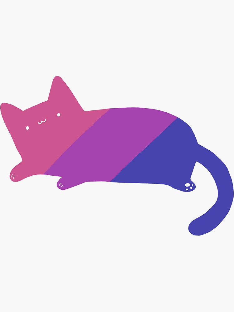 "bi cat " Sticker for Sale by kawaiibread06 | Redbubble