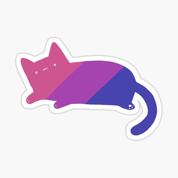 "bi cat " Sticker for Sale by kawaiibread06 | Redbubble