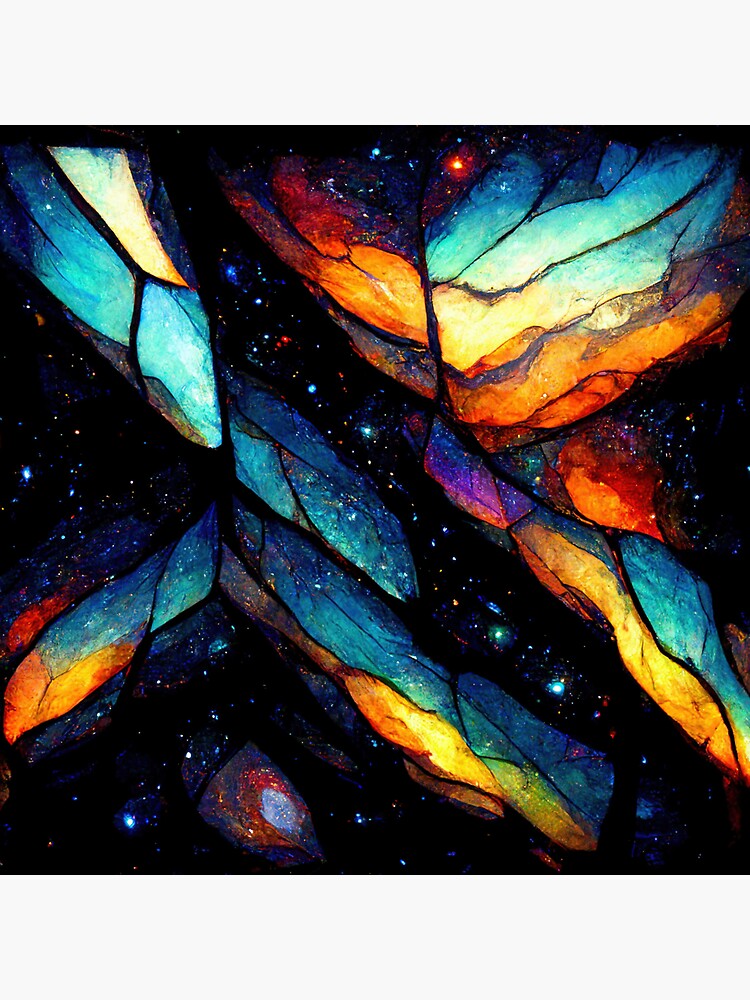 "Space Stained Glass 2 Abstract AI Generated Art" Sticker for Sale by ...