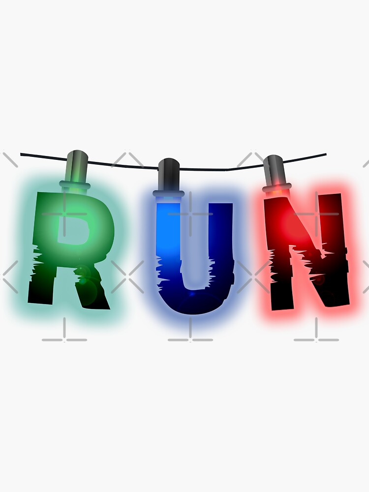 "stranger things run" Sticker by clad63 | Redbubble
