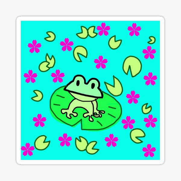 "Relaxing in the green puddle" Sticker for Sale by Gummy-Piu | Redbubble