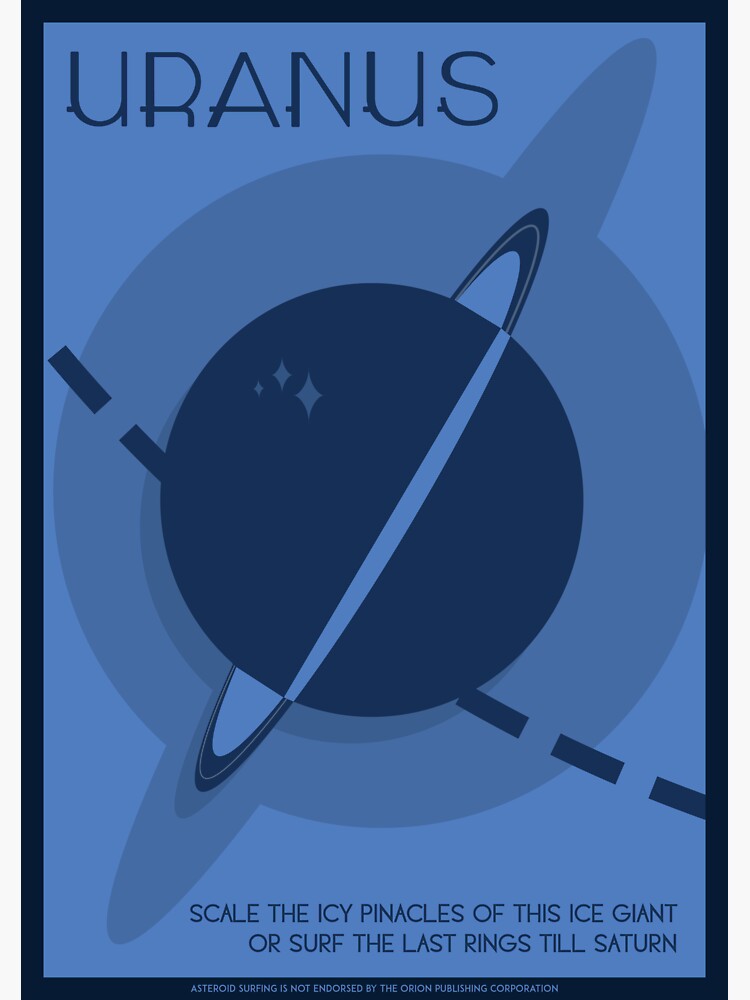 "Art Deco Space Travel Poster - Uranus" Sticker by Walford-Designs ...