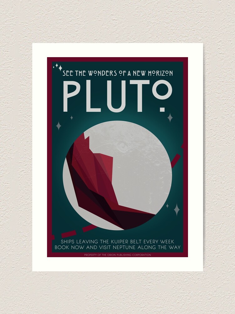 "Art Deco Space Travel Poster - Pluto" Art Print by Walford-Designs ...