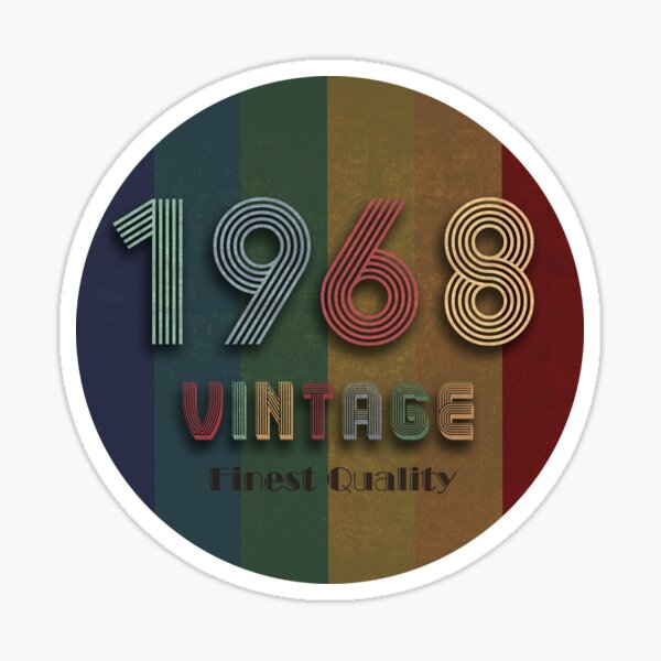 "1968 Birth Year Birthday" Sticker for Sale by justtees | Redbubble