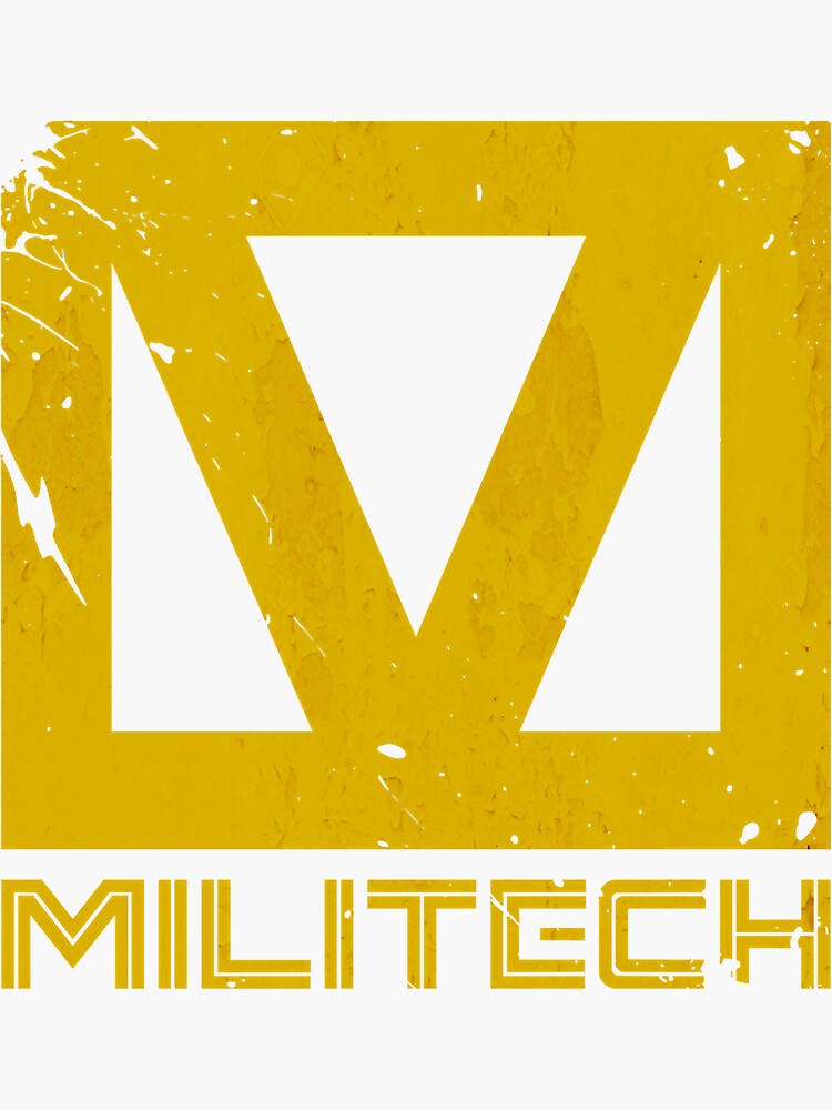 "Cyberpunk Militech Logo - Worn" Sticker for Sale by KellyMayd | Redbubble