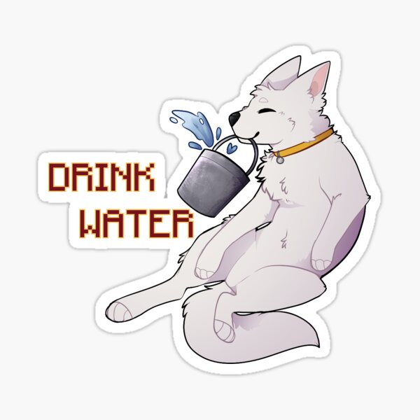 "[Self Care - Drink Water] Minecraft Dog" Sticker for Sale by ...