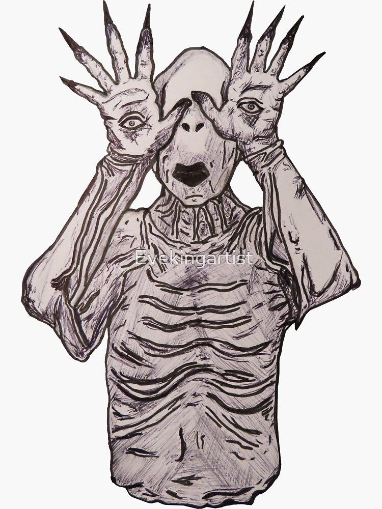 Pegatina «Hombre pálido de la ilustración de tinta Pans Labyrinth» de ...