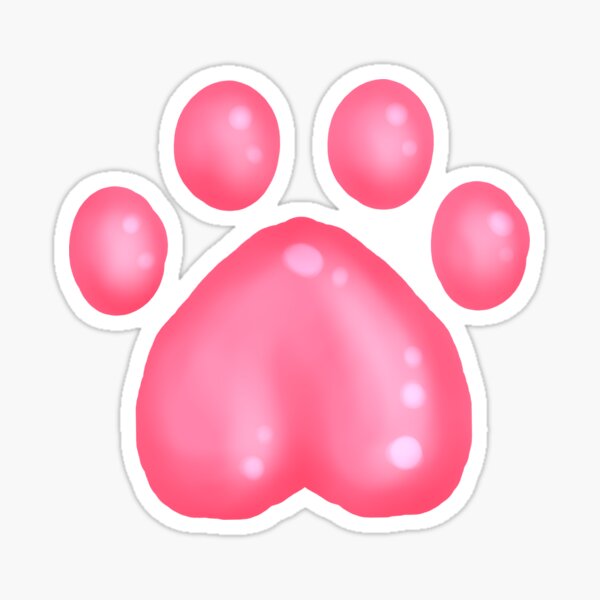 "Pink Paw " Sticker for Sale by FibbersArt | Redbubble