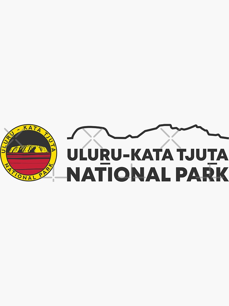 "Uluru-Kata Tjuta National Park Typography Logo - Black" Sticker for ...