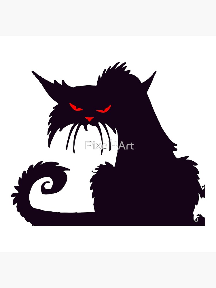 "Scary Black Cat with Red Eyes" Poster for Sale by Pixel4Art | Redbubble