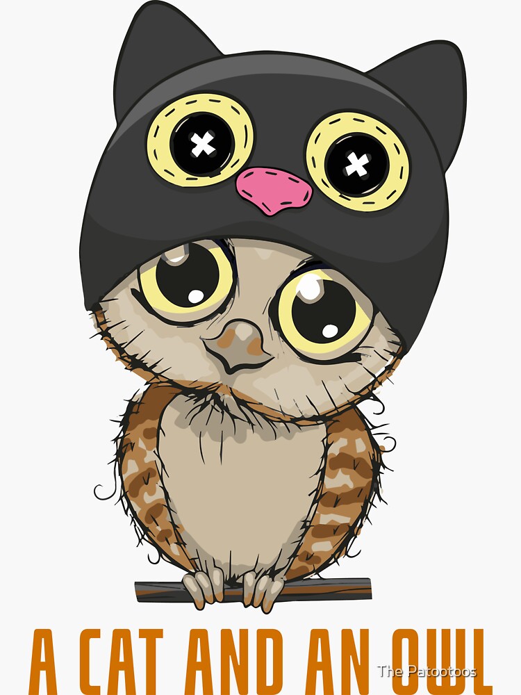 "A Cat And An Owl Funny Pet Owner - cute cutie catowl or owlcat ...