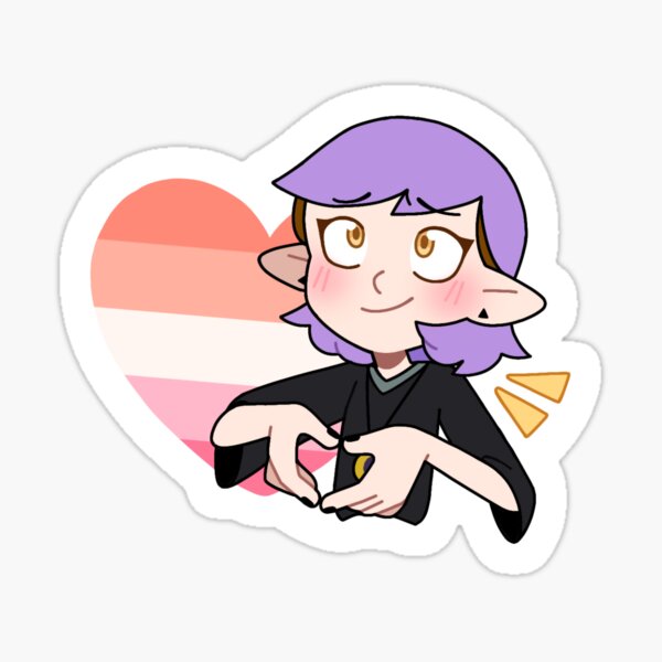 "Amity Lesbian Heart Sticker" Sticker for Sale by ACartoonDork | Redbubble
